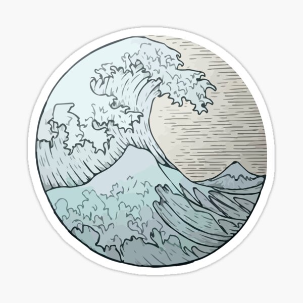 "Aesthetic big wave" Sticker by Ravzoo | Redbubble