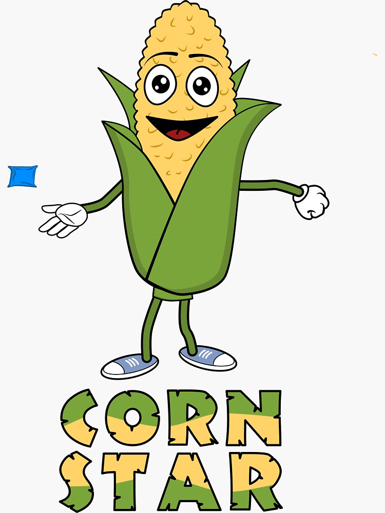 "Funny Corn Star Cornhole Bag Tossing Maize Graphic" Sticker for Sale ...