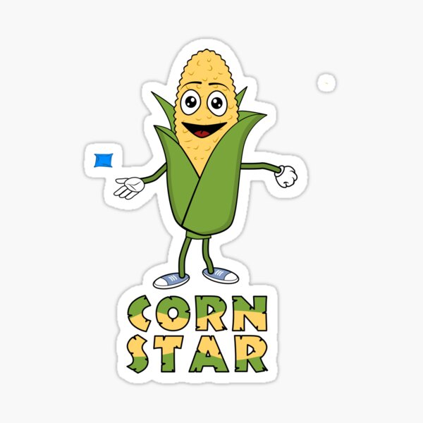 "Funny Corn Star Cornhole Bag Tossing Maize Graphic" Sticker by Dan66 ...