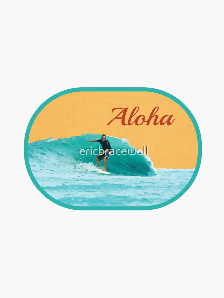 "Vintage Aloha Sticker" Sticker for Sale by ericbracewell | Redbubble