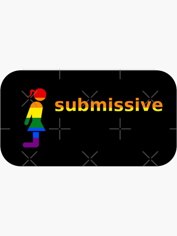 "Submissive Sign with Rainbow Pride Flag" Sticker by WigOutlet | Redbubble