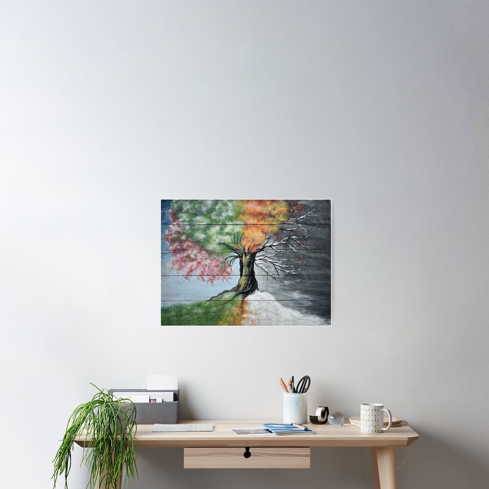 "Four seasons tree" Poster for Sale by NatArt777 | Redbubble