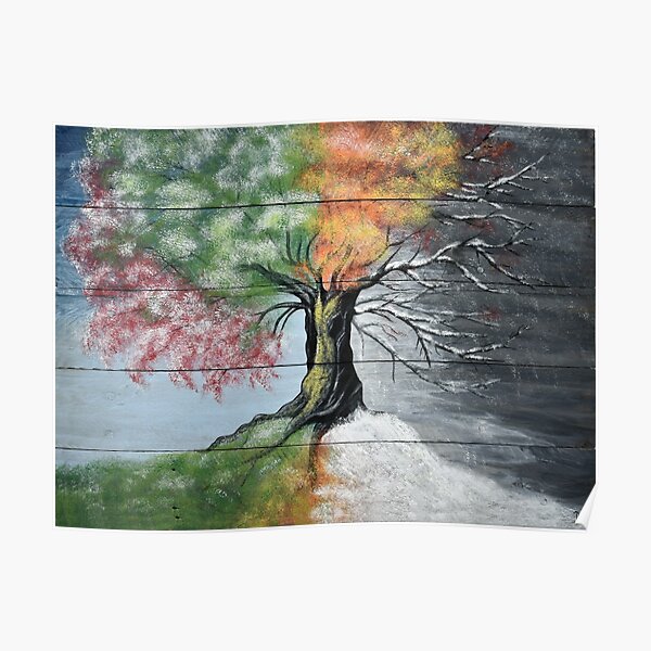 "Four seasons tree" Poster for Sale by NatArt777 | Redbubble