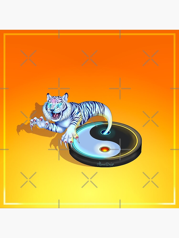 "Yin yang chinese tiger spiritual gift idea protection symbol vibration ...