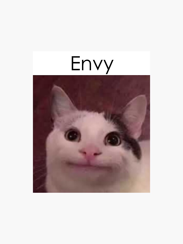 "Envy Cat Sticker" Sticker for Sale by katjeluftwaffle | Redbubble