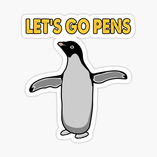 "lets go pens penguin bird ice arctic gift" Sticker by redshirtz ...