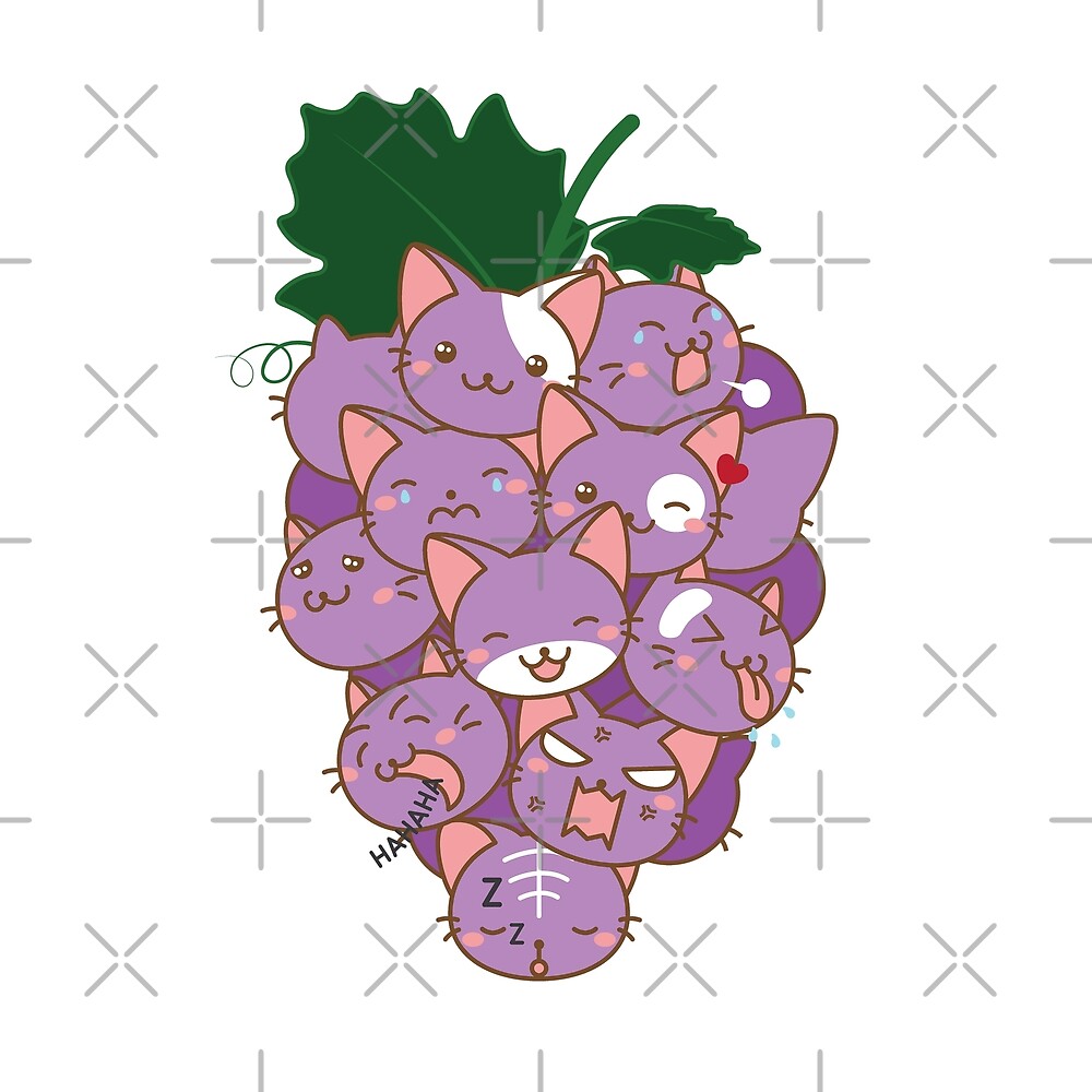"KAWAII GRAPE CATS" by RichPaulo | Redbubble
