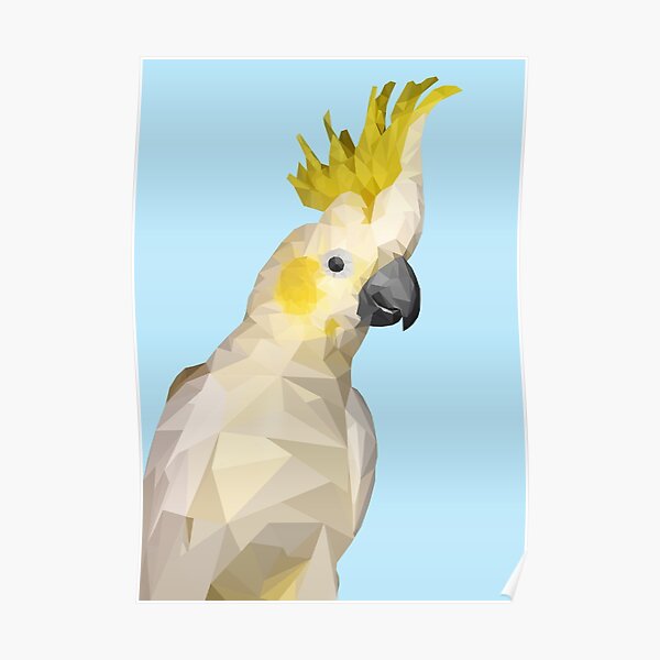"Australian Sulphur Crested Cockatoo - Low Poly Geometric" Poster by ...