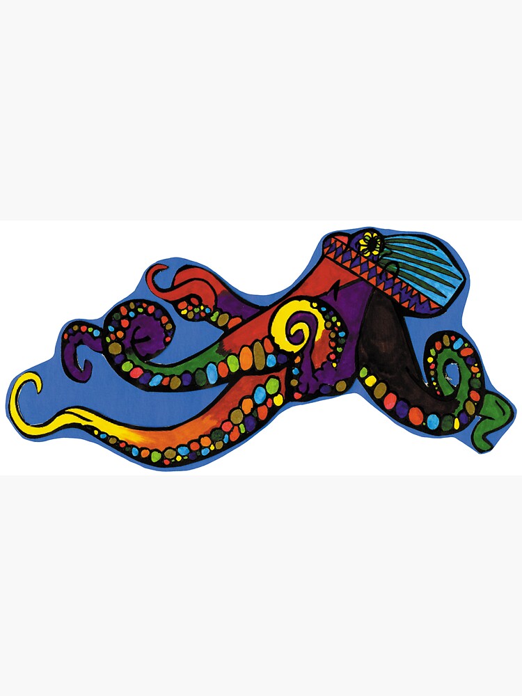 "Patchwork Octopus" Sticker for Sale by bandadhira | Redbubble