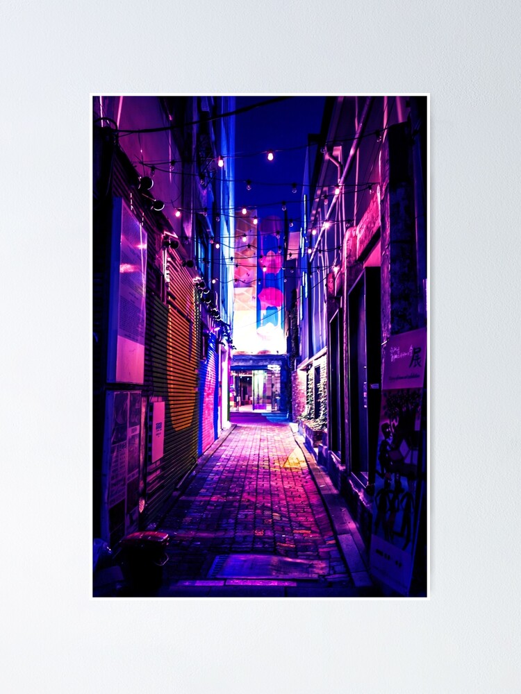 "synthwave night street tokyo" Poster for Sale by 90PSYCH | Redbubble