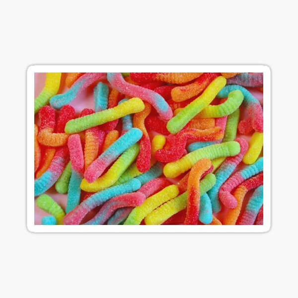 "Gummy worms pattern" Sticker for Sale by perlphoto | Redbubble
