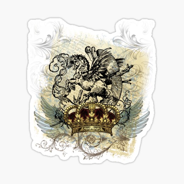 "Baroque Fantasy Medieval Heraldry 2" Sticker for Sale by ...
