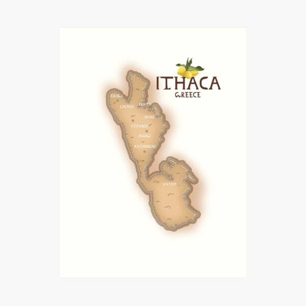 "ithaca greece vintage map" Art Print by vectorwebstore | Redbubble
