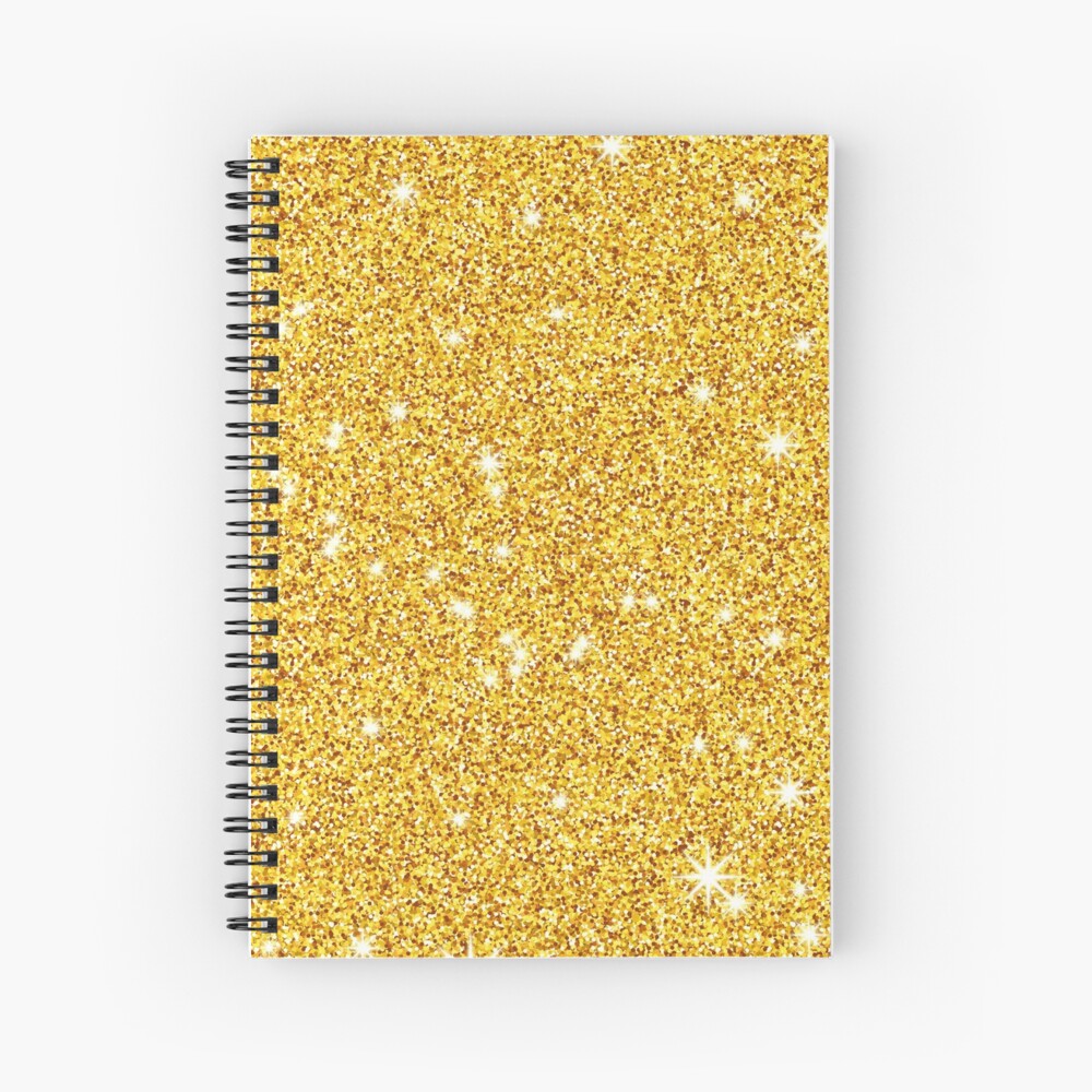 "Glitter Sparkle Gold Effect" Spiral Notebook by cookymunster | Redbubble
