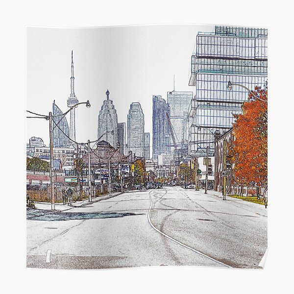 "Downtown Toronto city and famous CN Tower" Poster for Sale by Farzad ...