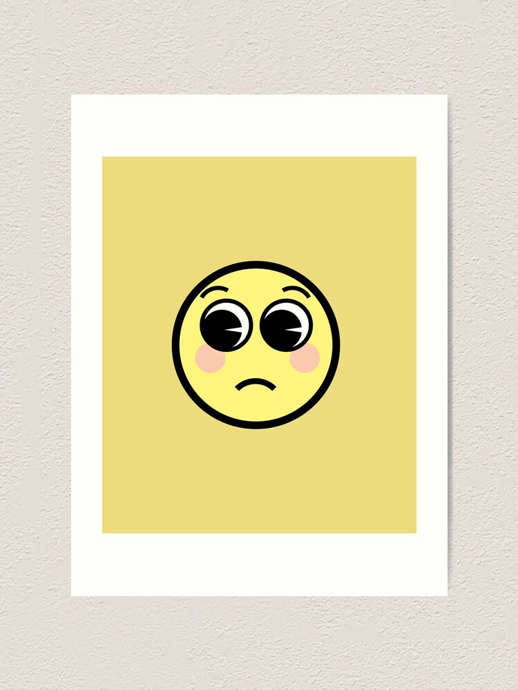 "Cool Sad Face Emoji Icon Design" Art Print by StuffNStickers | Redbubble