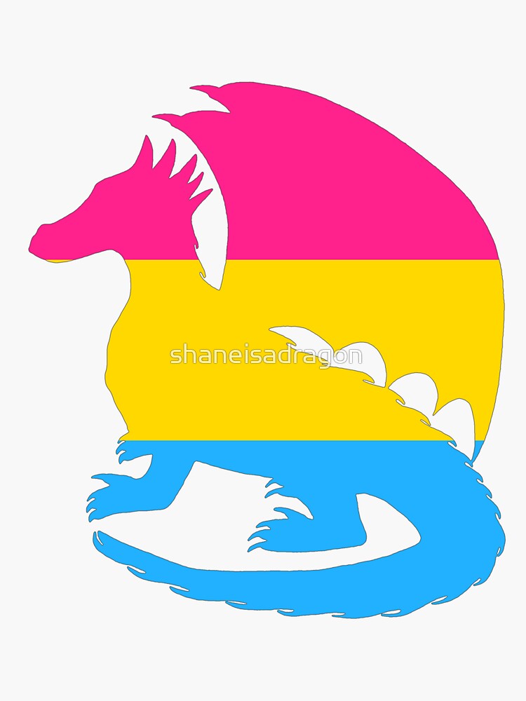 Pansexual Pride Dragon Silhouette Sticker For Sale By Shaneisadragon