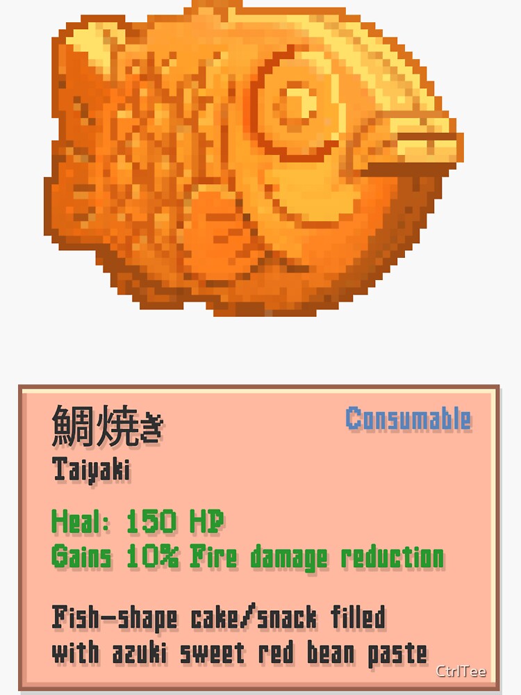 "Taiyaki Pixel" Sticker by CtrlTee | Redbubble