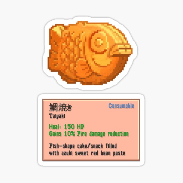 "Taiyaki Pixel" Sticker by CtrlTee | Redbubble