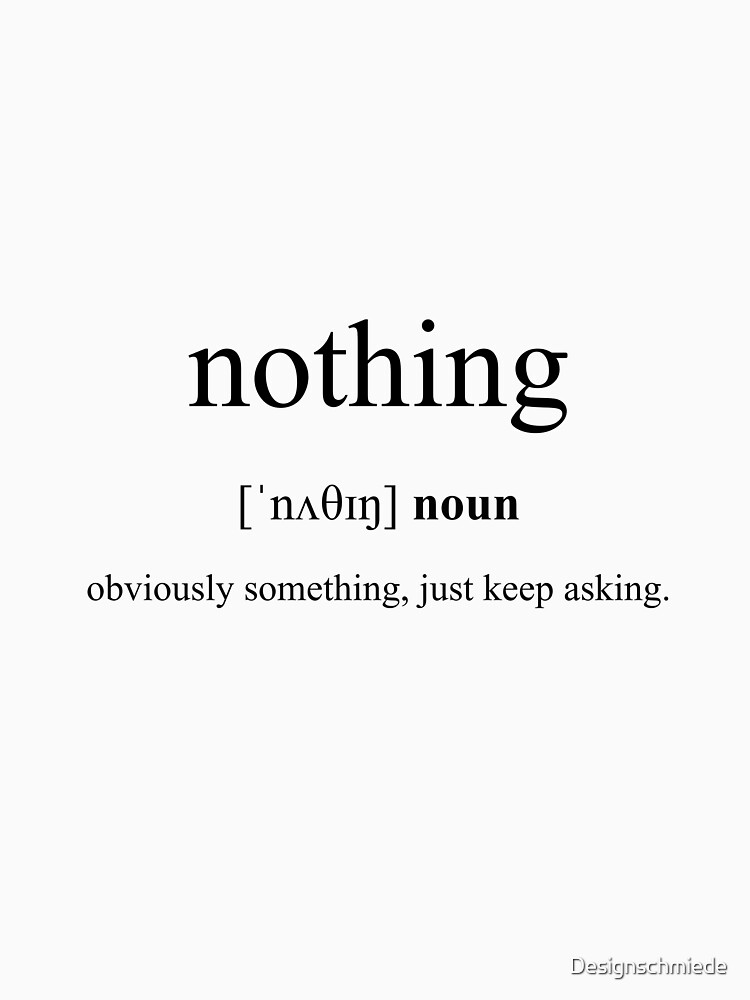 "Nothing Definition | Dictionary Collection" Pullover Hoodie for Sale ...