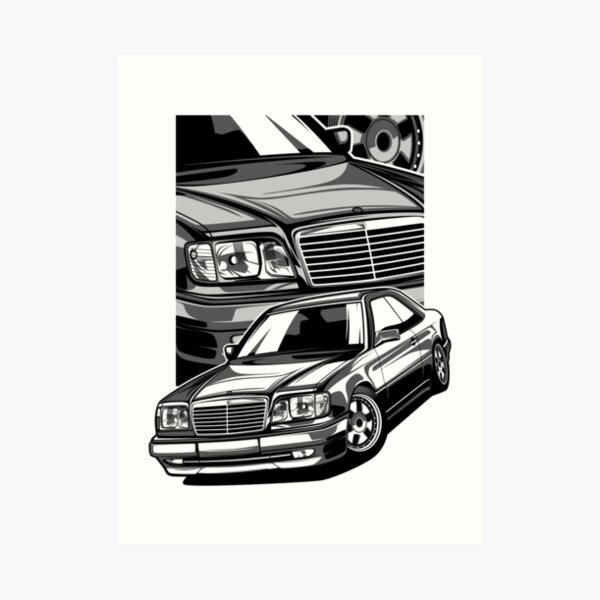 "Automotive W124 Coupé" Art Print by DenisArt | Redbubble