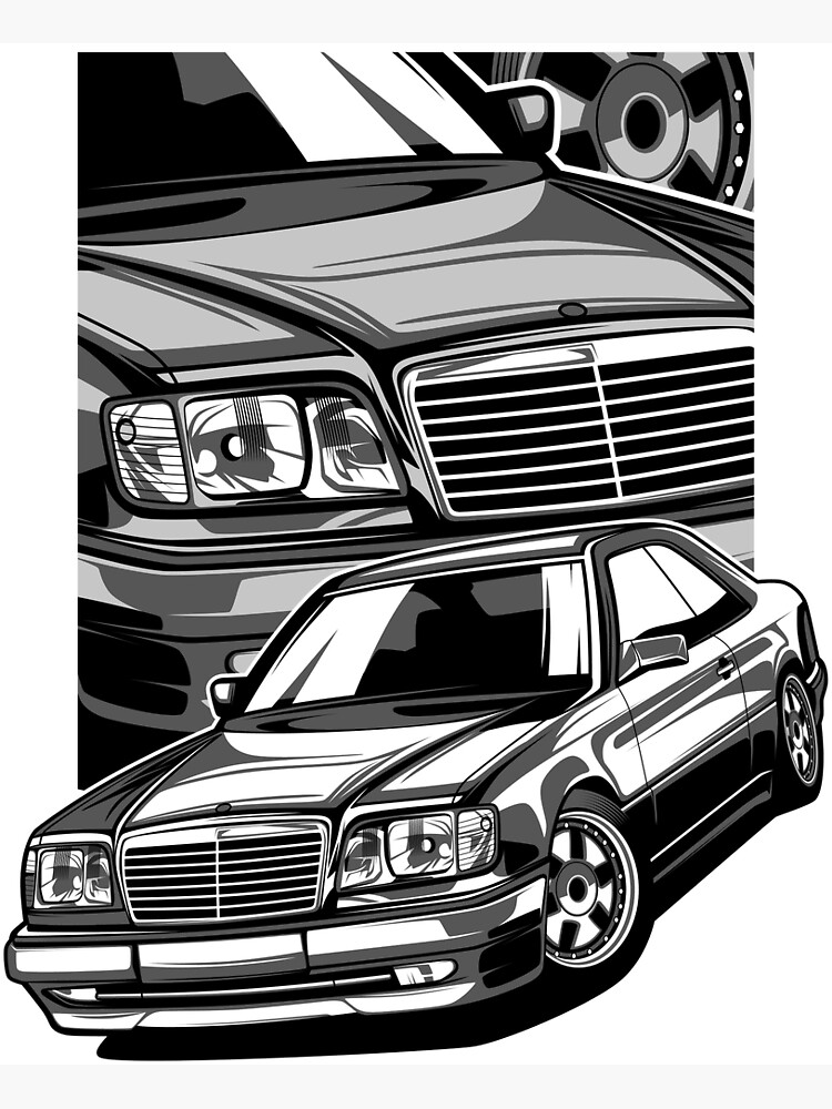"Automotive W124 Coupé" Art Print by DenisArt | Redbubble