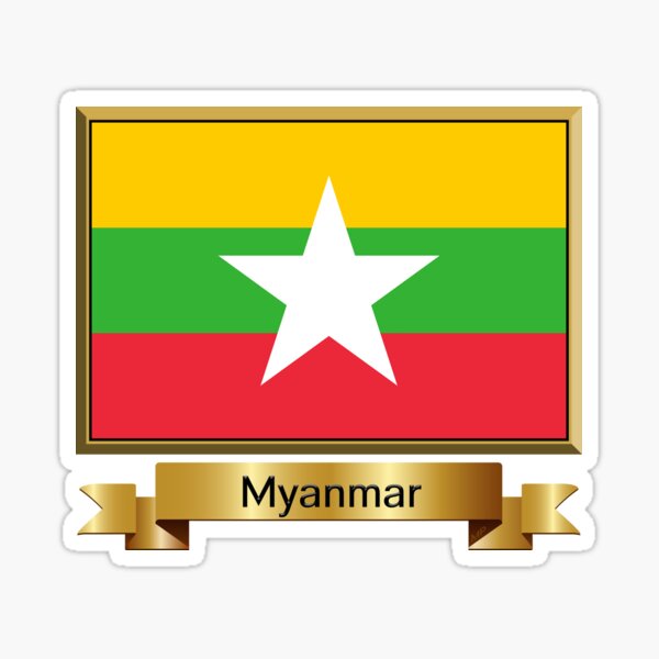 "Myanmar (Burma) Named Flag Stickers, Gifts and Products" Sticker by ...