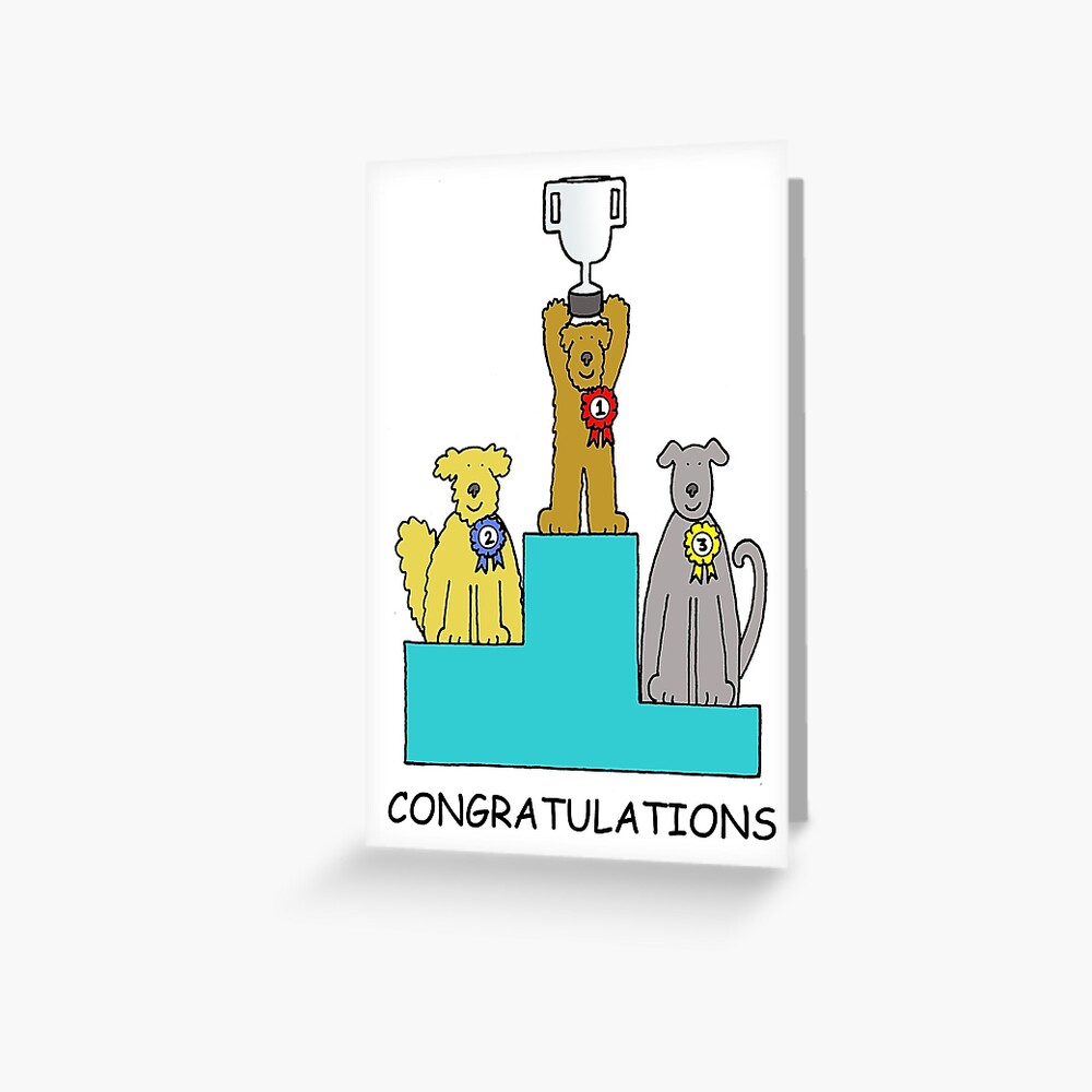 "Congratulations, Dog Show Success Cartoon Dog with Trophy" Greeting ...