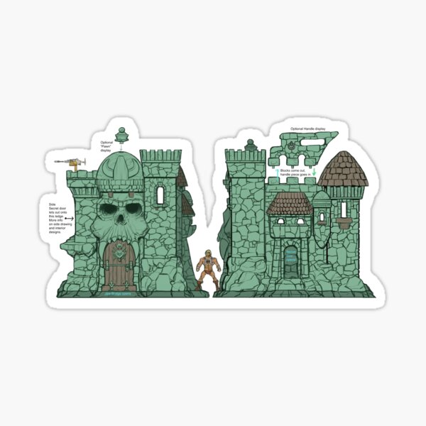 "He-Man Castle Grayskull" Sticker for Sale by stayrad | Redbubble