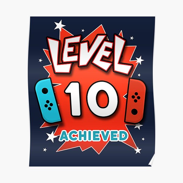 "10th Birthday Gift For Gamer Kid Boy Girl Who Loves Video Games Level ...