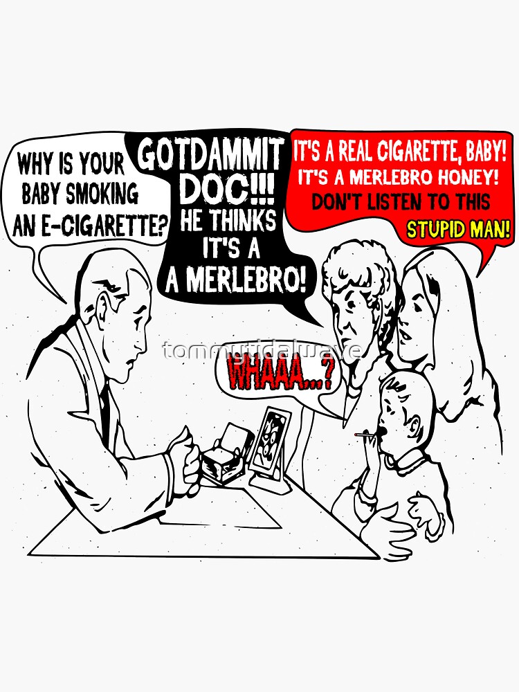 "Ridiculous Humor- Smoking Babies Comic" Sticker for Sale by ...