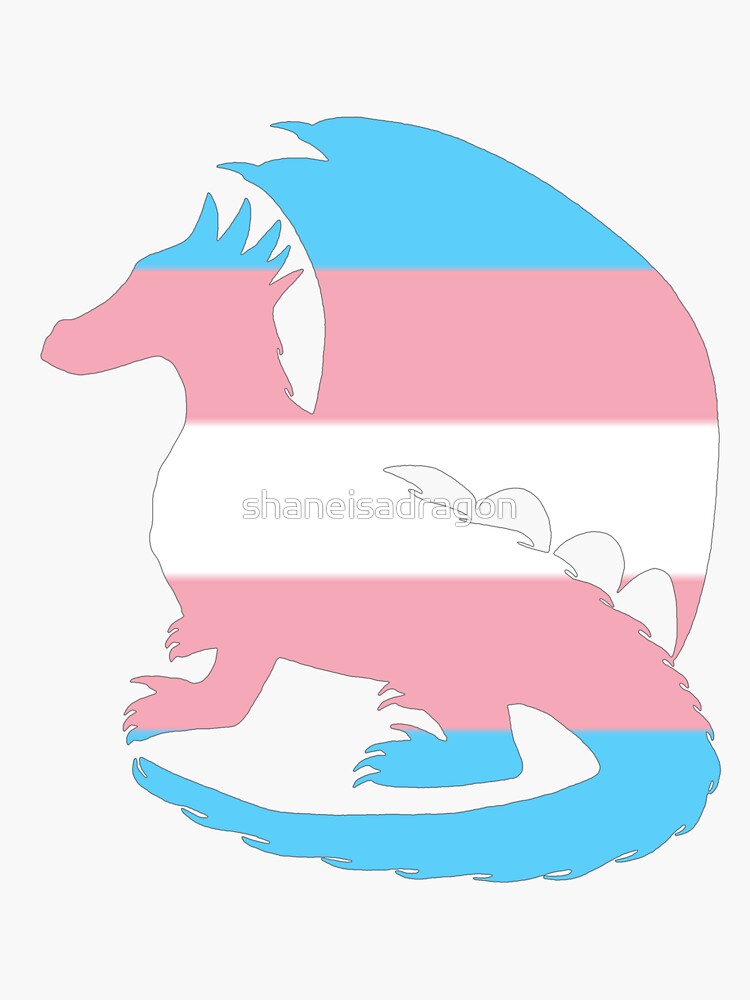 Trans Pride Dragon Silhouette Sticker For Sale By Shaneisadragon