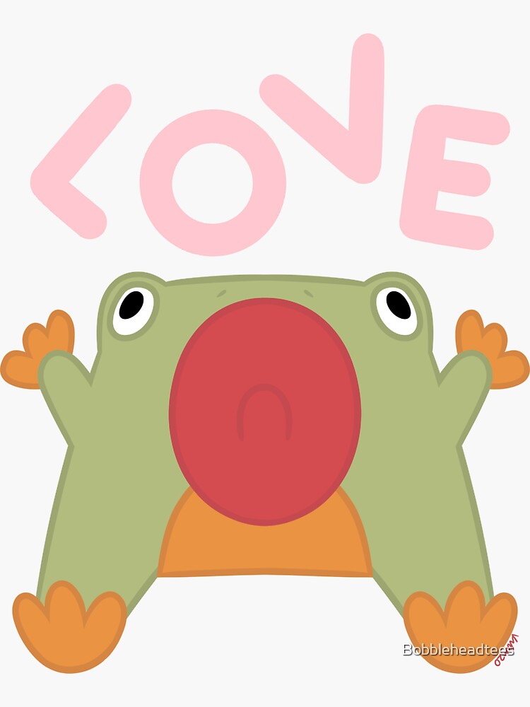 "Dat Frog Love" Sticker by Bobbleheadtees | Redbubble