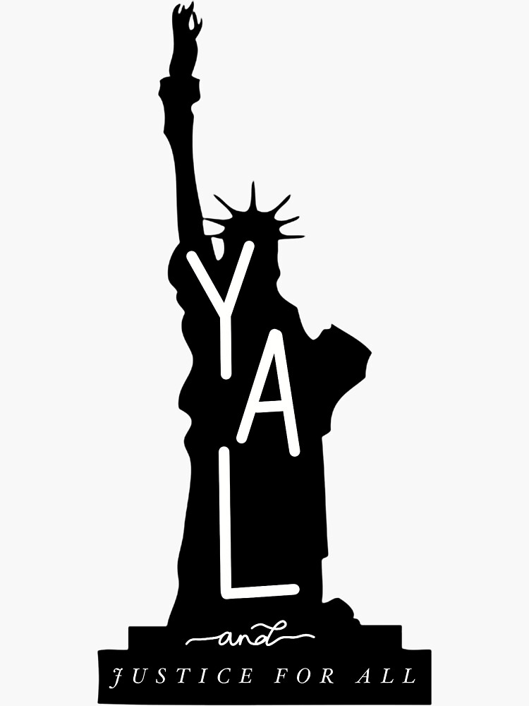 "Liberty and Justice for All" Sticker for Sale by uhclyaliberty | Redbubble