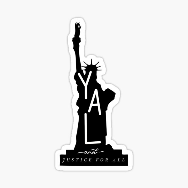 "Liberty and Justice for All" Sticker for Sale by uhclyaliberty | Redbubble