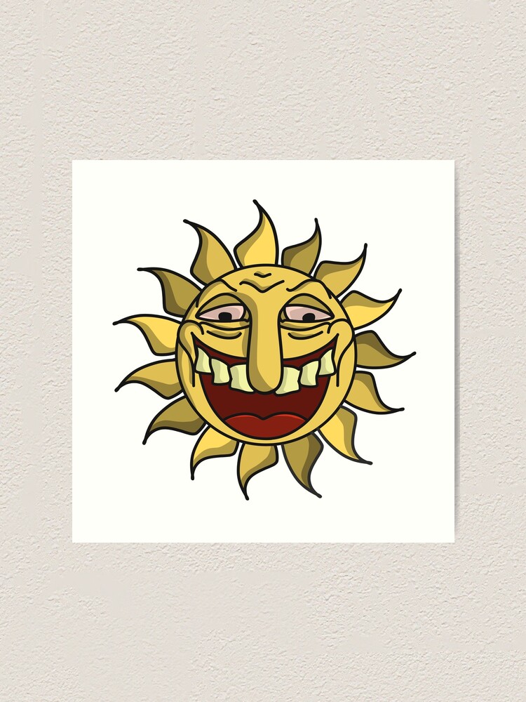 "Creepy Sun Cartoon" Art Print for Sale by peegoggles | Redbubble