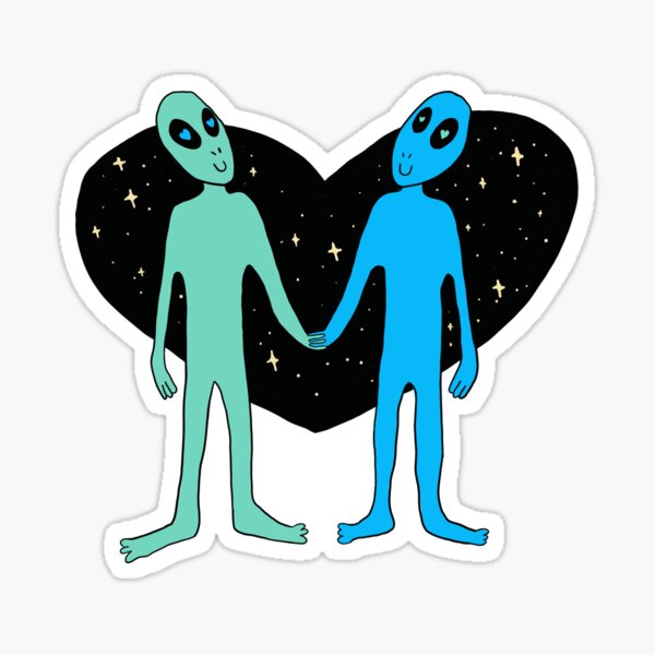 "Alien Love" Sticker for Sale by Giulia Pink | Redbubble