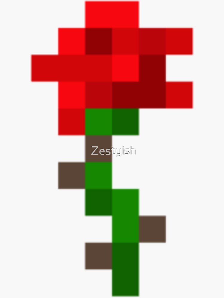 "Minecraft Rose Sticker" Sticker for Sale by Zestyish | Redbubble