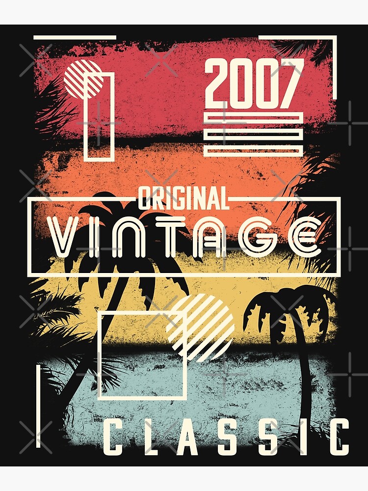 "2007 Print. Vintage Birthday Gift, Retro, Palm Tree Beach Graphic ...