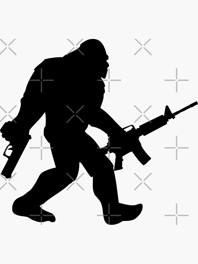 "Bigfoot - Guns" Sticker for Sale by unionpride | Redbubble