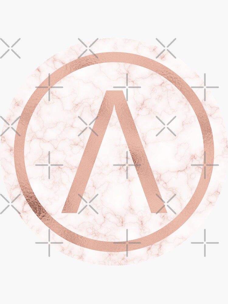 "Rose Gold Marble Lambda" Sticker for Sale by BiscuitSnack | Redbubble