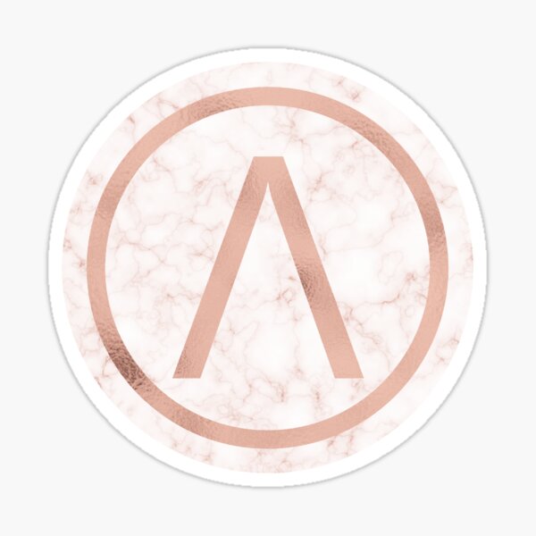 "Rose Gold Marble Lambda" Sticker for Sale by BiscuitSnack | Redbubble