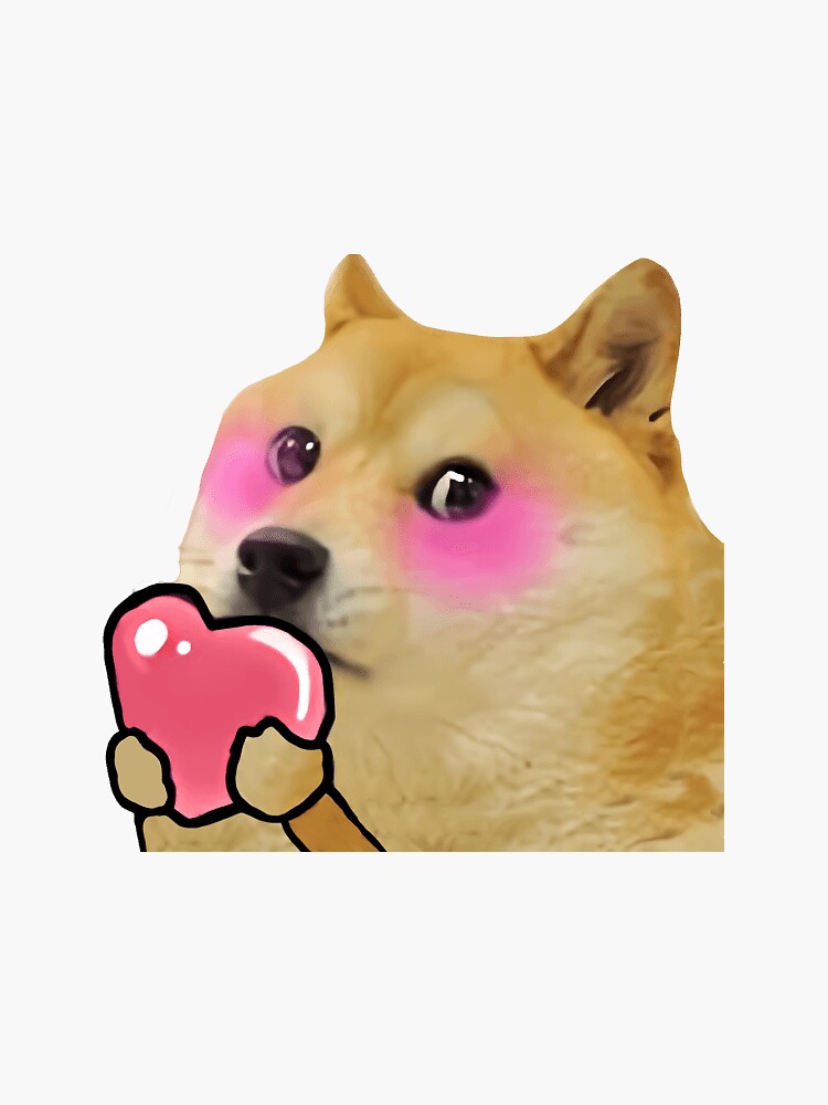 "doge heart" Sticker for Sale by moonman1232141 | Redbubble