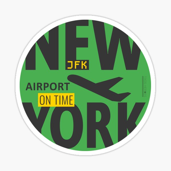 "Airport code sticker JFK New York Green" Sticker for Sale by Aviators ...