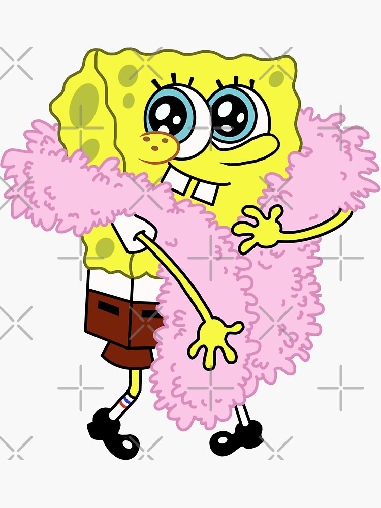 "Pretty SpongeBob" Sticker for Sale by mgilmartin100 | Redbubble