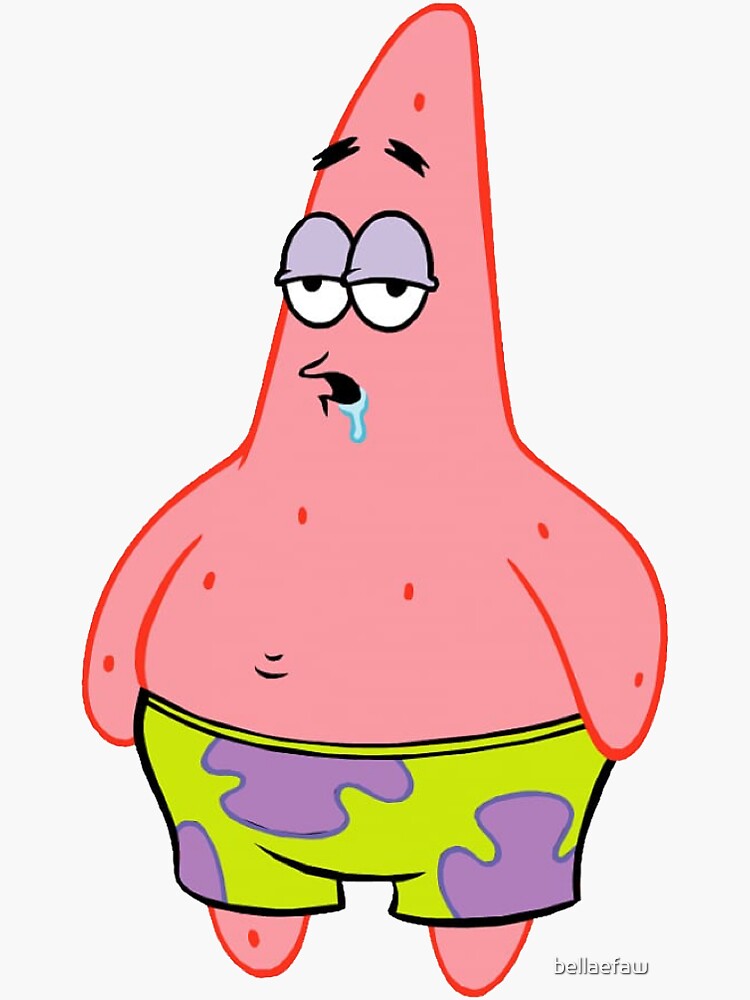 "patrick star drooling meme" Sticker for Sale by bellaefaw | Redbubble