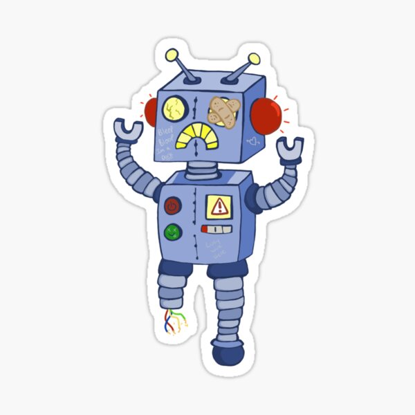 "Broke Bot" Sticker for Sale by OrangeEmpress | Redbubble