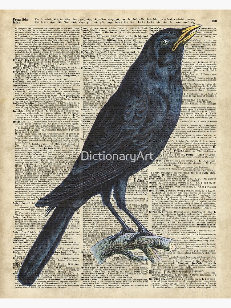 "Crow on dictionary book page" Sticker by DictionaryArt | Redbubble