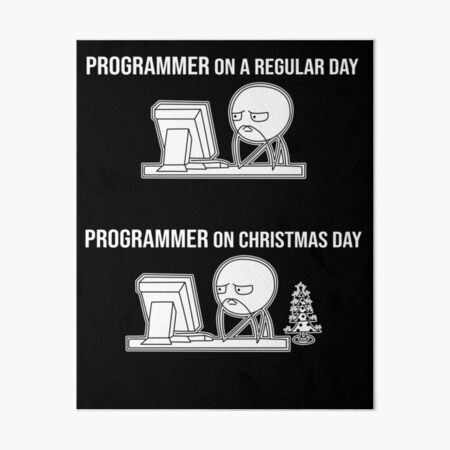 "Programmer Coding at Christmas Gift for Software Developer" Art Board ...