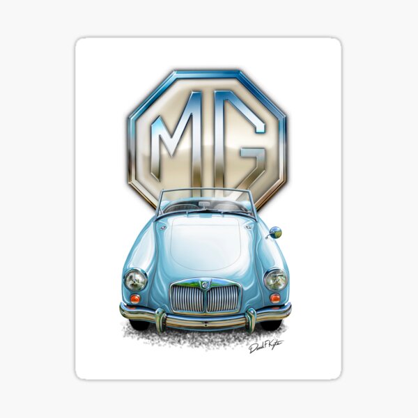 "MGA Sportscar Blue" Sticker for Sale by davidkyte | Redbubble